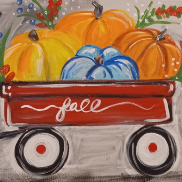 Oct. 19 Paint ‘n Sip At Scheller’s – Fall Wagon – Let Them Paint!